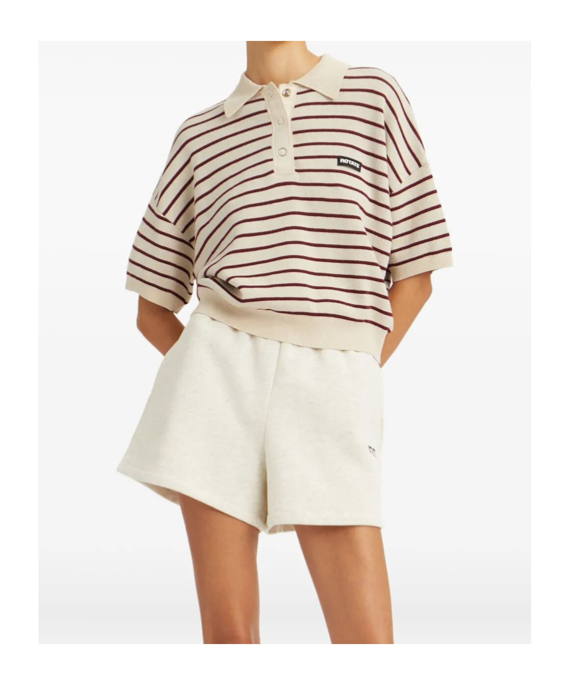 ROTATE BY BIRGER CHRISTENSEN ROTATE Striped Polo Shirt